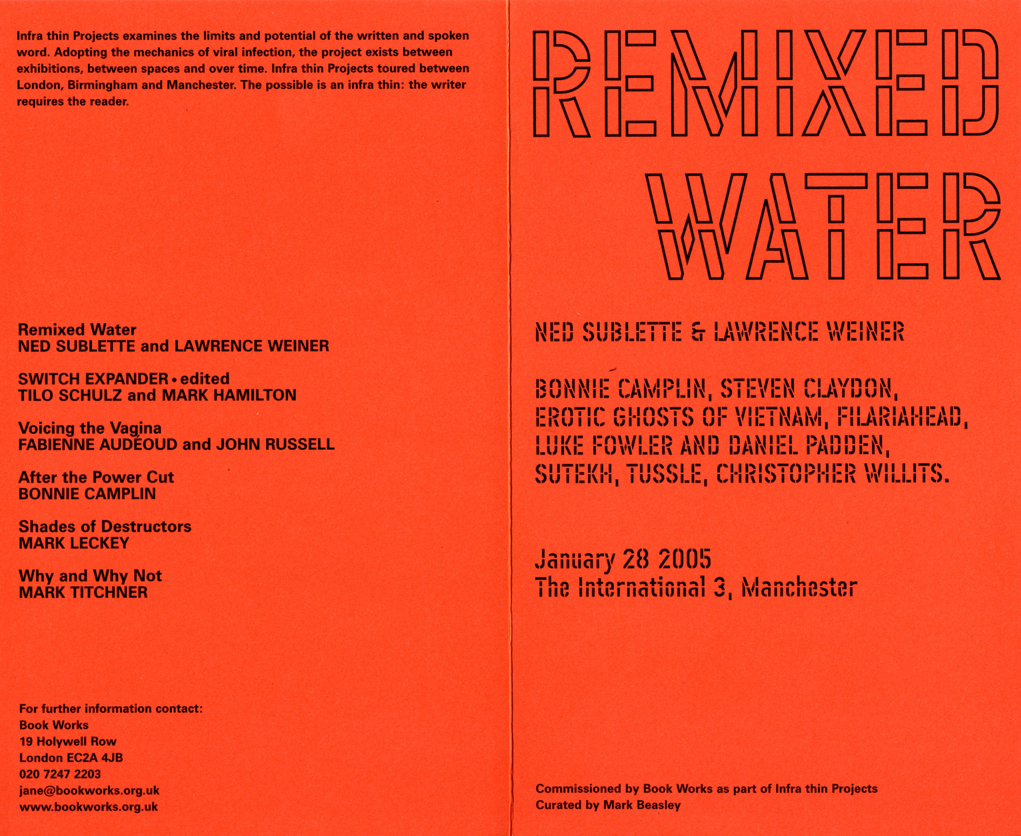 Leaflet from Remixed Water | Book Works